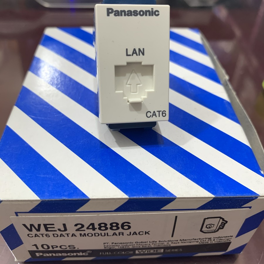 Jual Modul Jack Komputer WEJ 24886 CAT6 Panasonic saklar | Shopee Indonesia