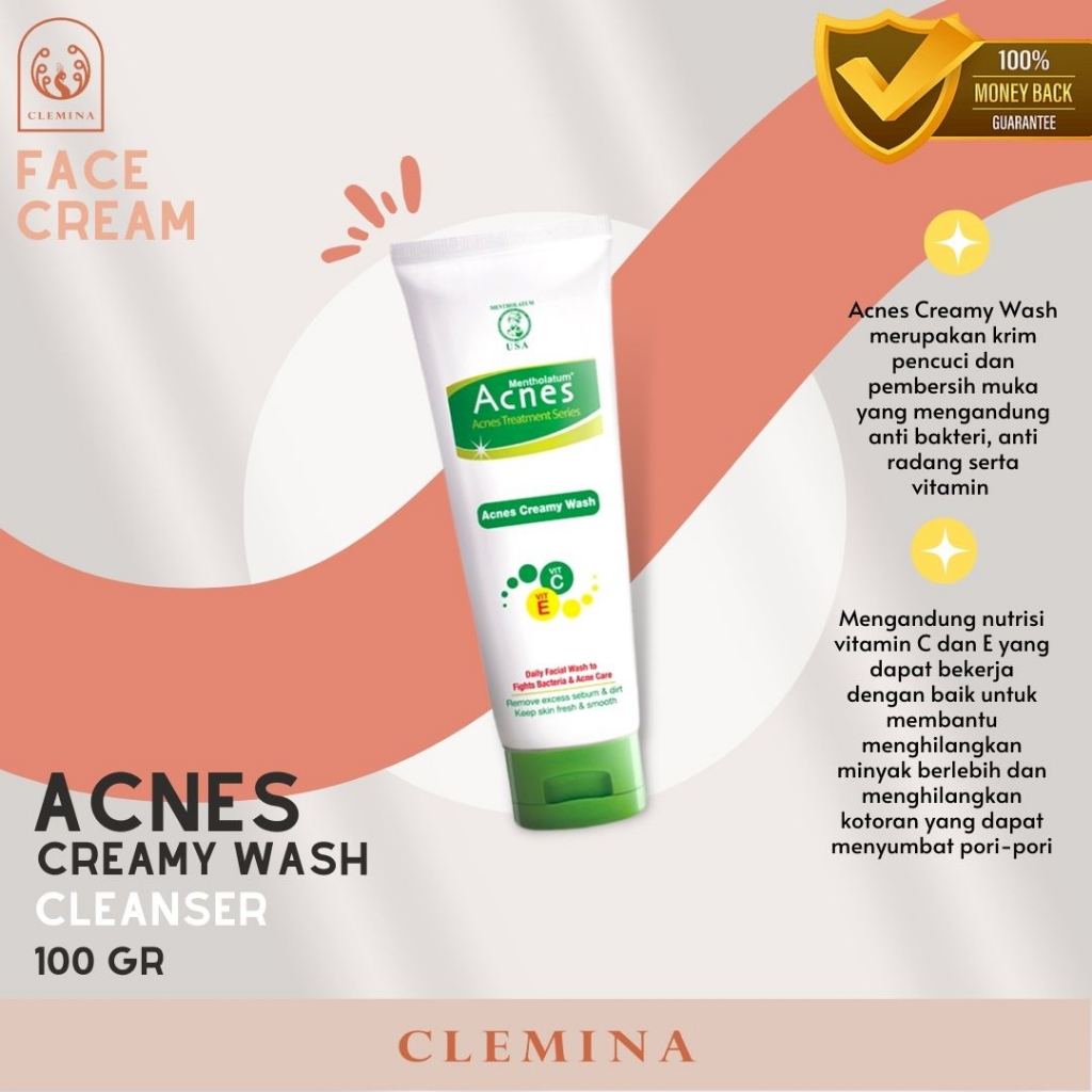 Jual Acnes Creamy Wash 100 Gram Facial Wash Kulit Jerawat / Acne ...
