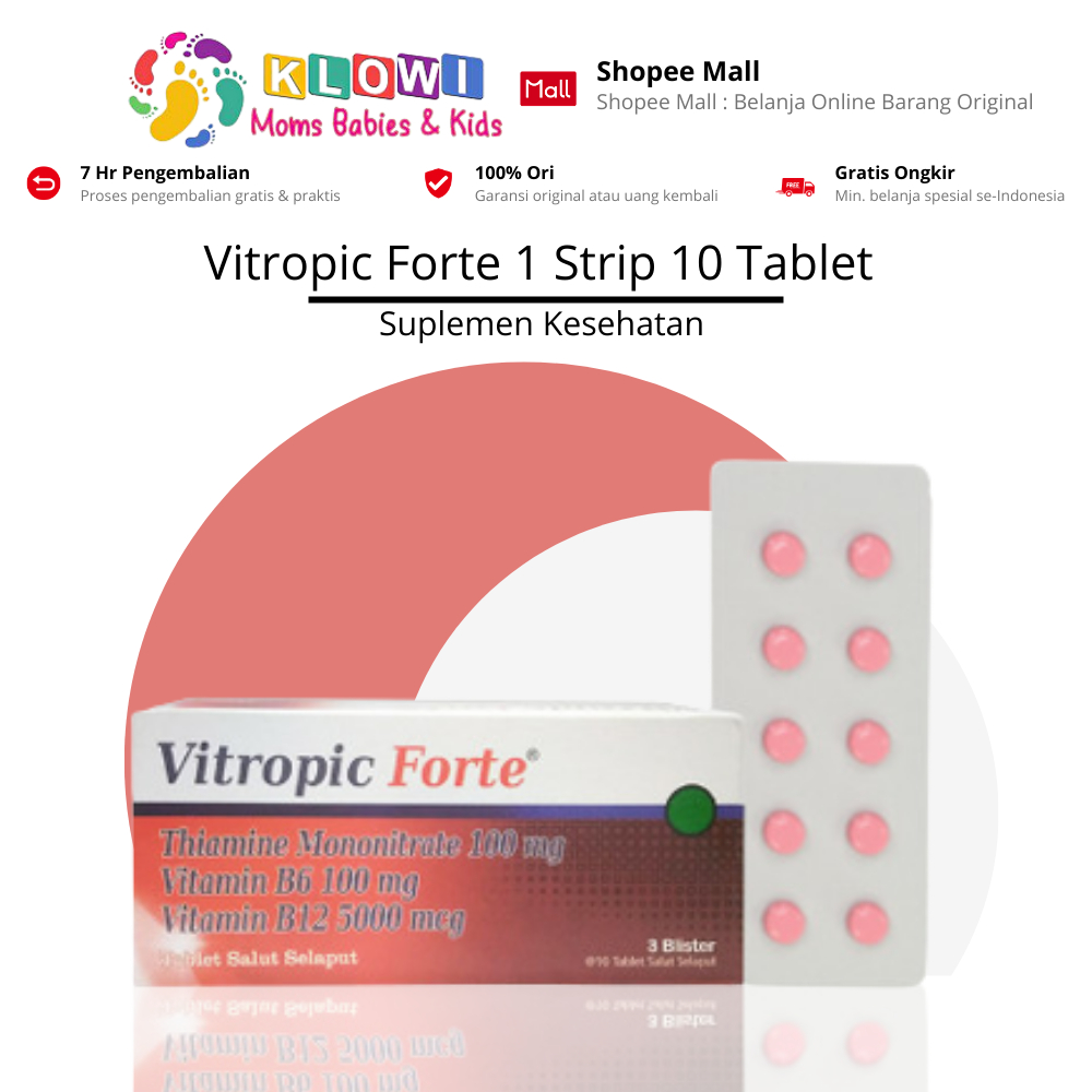 Jual Vitropic Forte 10 Tablet / Vitamin B Complex / Vitamin Neurotropik ...