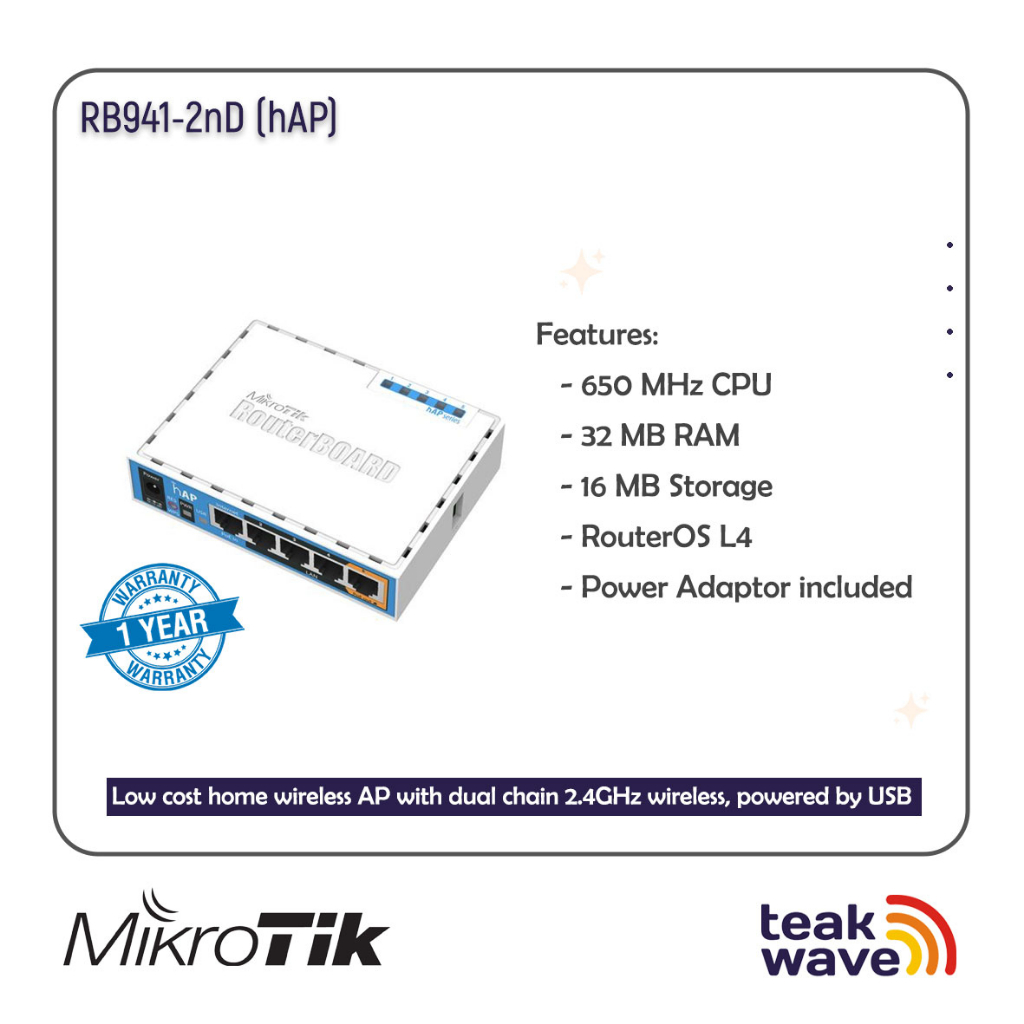 Jual MikroTik RouterBoard 941-2nD (hAP Lite) / RB941-2nD | Shopee Indonesia