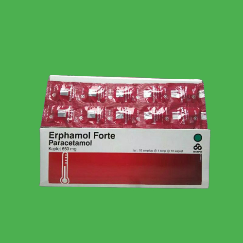 Jual ERPHAMOL FORTE PARACETAMOL 650MG PER BOX ISI 10 STRIP | Shopee ...