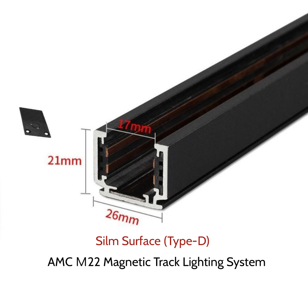 Jual AMC M22 Rail 3 Meter Magnetic Track Lighting System Inbow Outbow ...