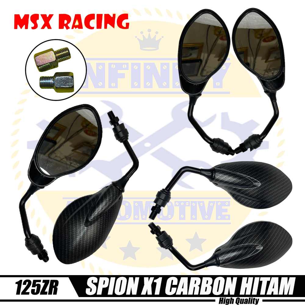 Jual Spion X1 Carbon Tangkai hitam Msx Universal Honda & Yamaha Motor ...
