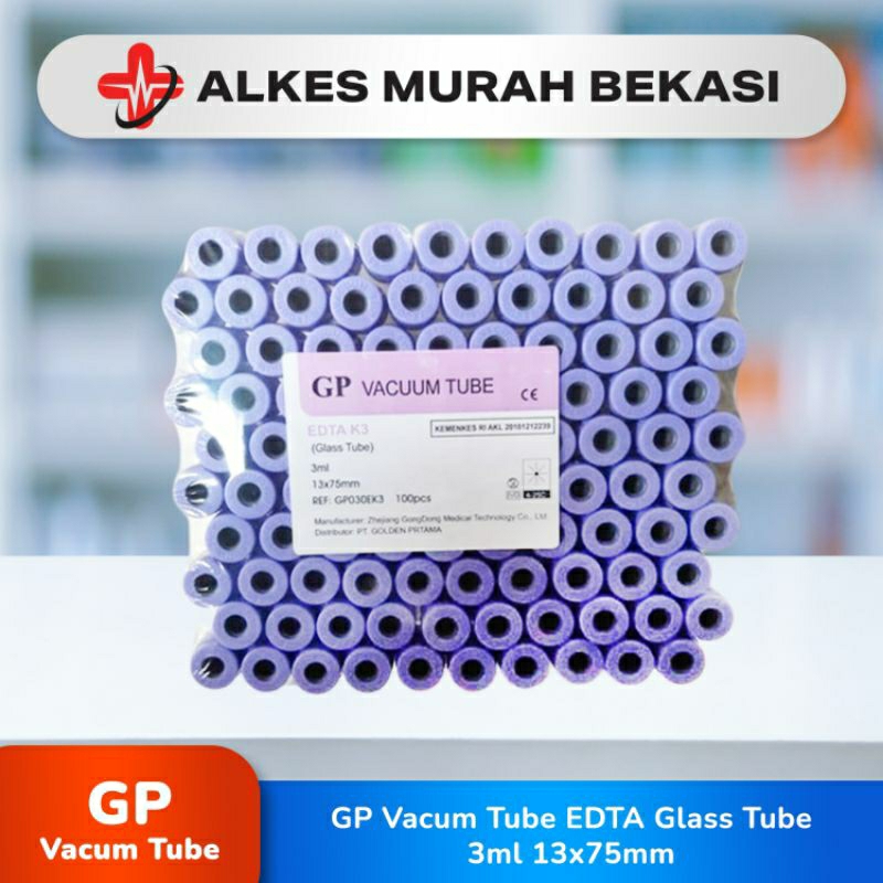 Jual GP Vacum Tube EDTA Glass/Plastik Tube 3ml 13x75mm 100pcs | Shopee ...