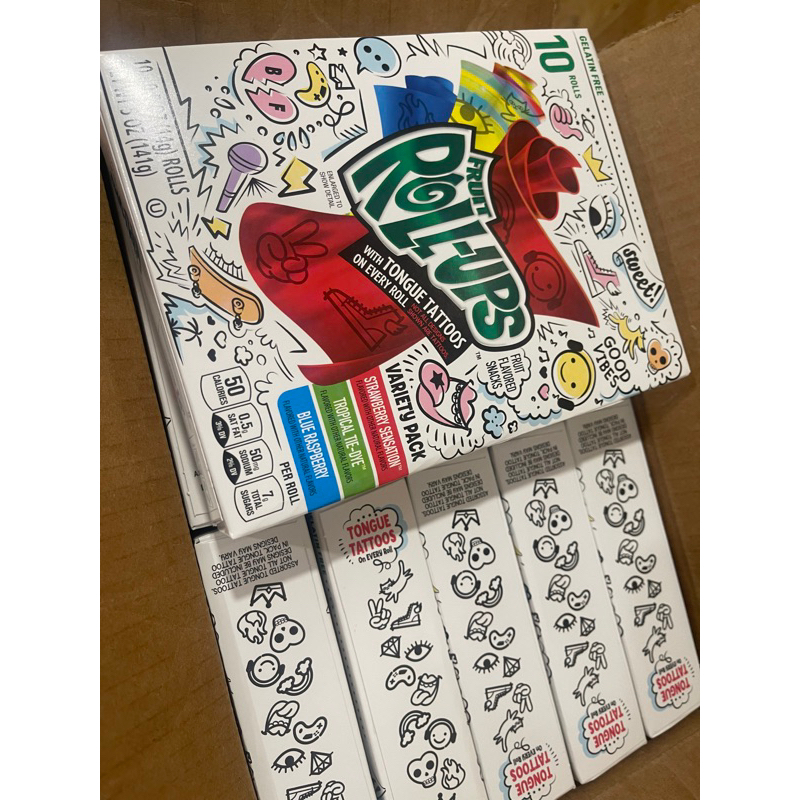 Jual fruit roll-ups variety pack permen candy rolls strawberry tropical ...