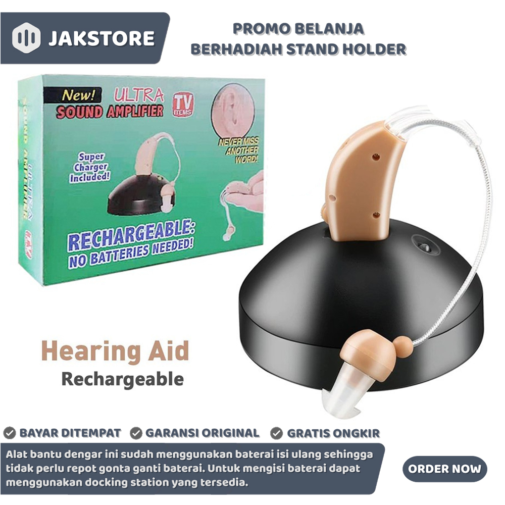 Jual Alat Bantu Dengar Telinga Cas Rechargable Hearing Aid Aids ABD Orang Tua Tuli Budek Tuna ...