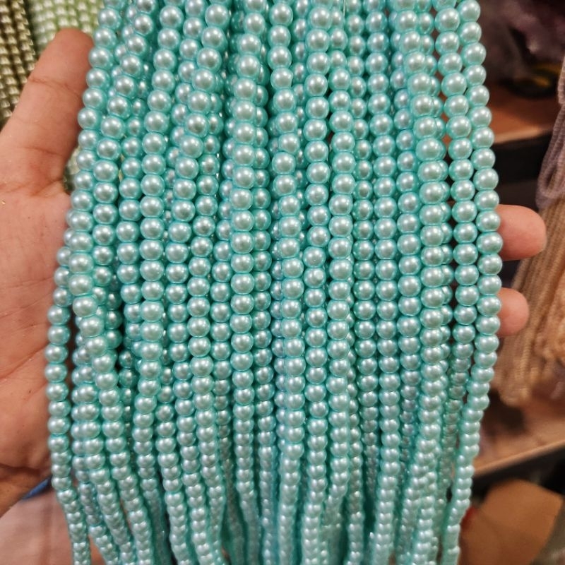Jual MUTIARA BERAT 4.mm seri HIJAU IJO MUTIARA SINTETIS BERAT mutiara ...