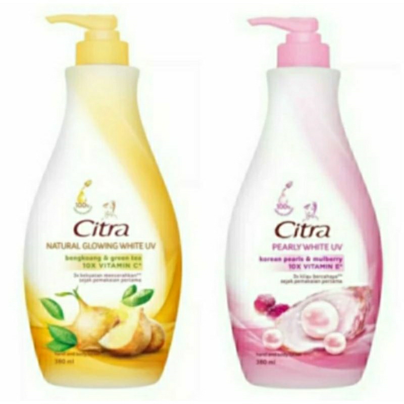 Jual Citra Natural Glowing White UV Hand Body Lotion 380 ml | Shopee Indonesia
