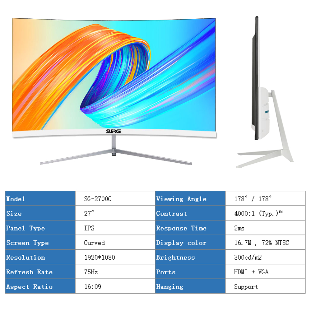 Jual SUIRGE Monitor 32" Curved 3000R 1080P HD No Border IPS Panel ...