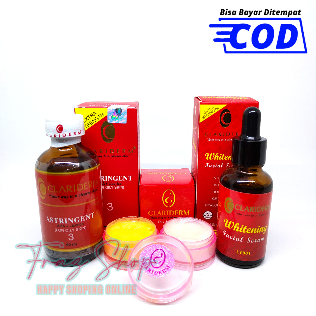 Jual 3in1 Clariderm Astringent Asli Berhologram kupukupu | Shopee Indonesia