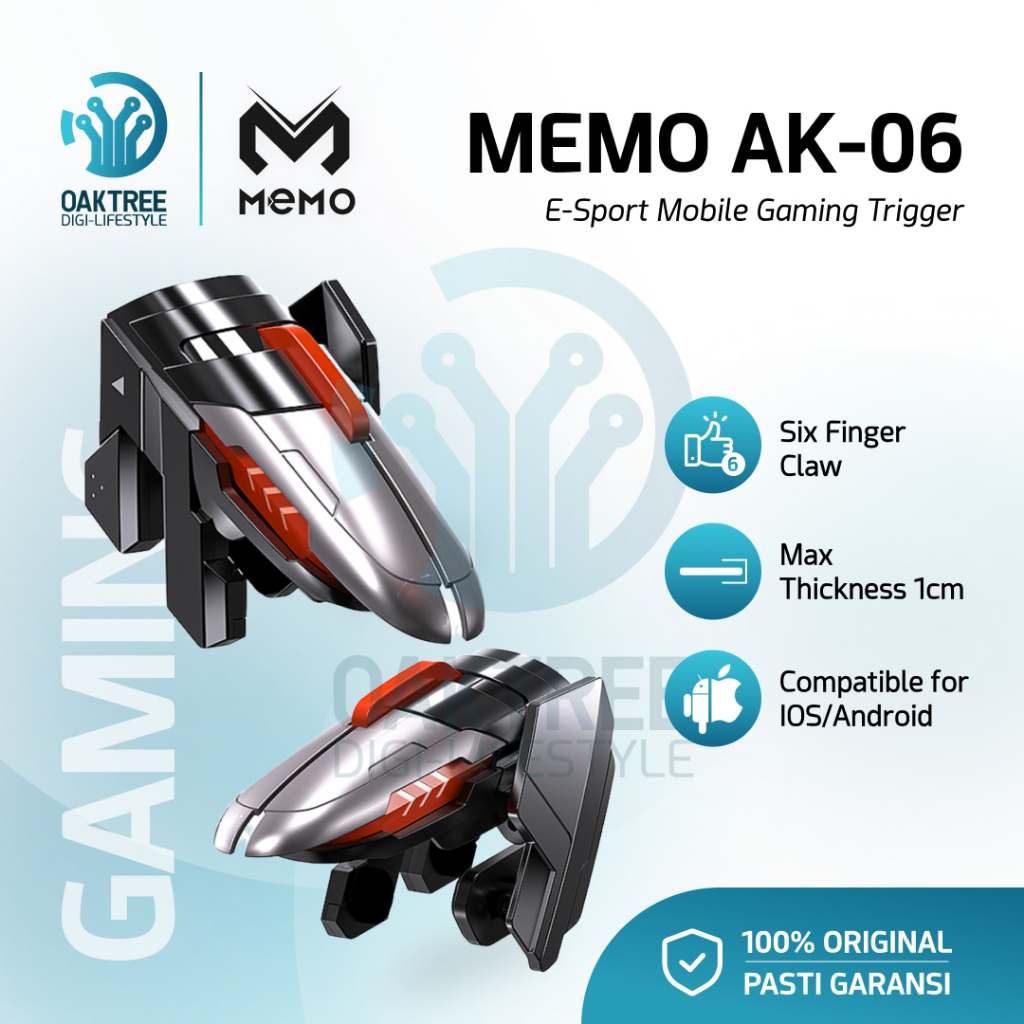 Jual Memo AK06 Firing Trigger L1 R1 PUBG FF FPS Six Finger Trigger Gaming | Shopee Indonesia