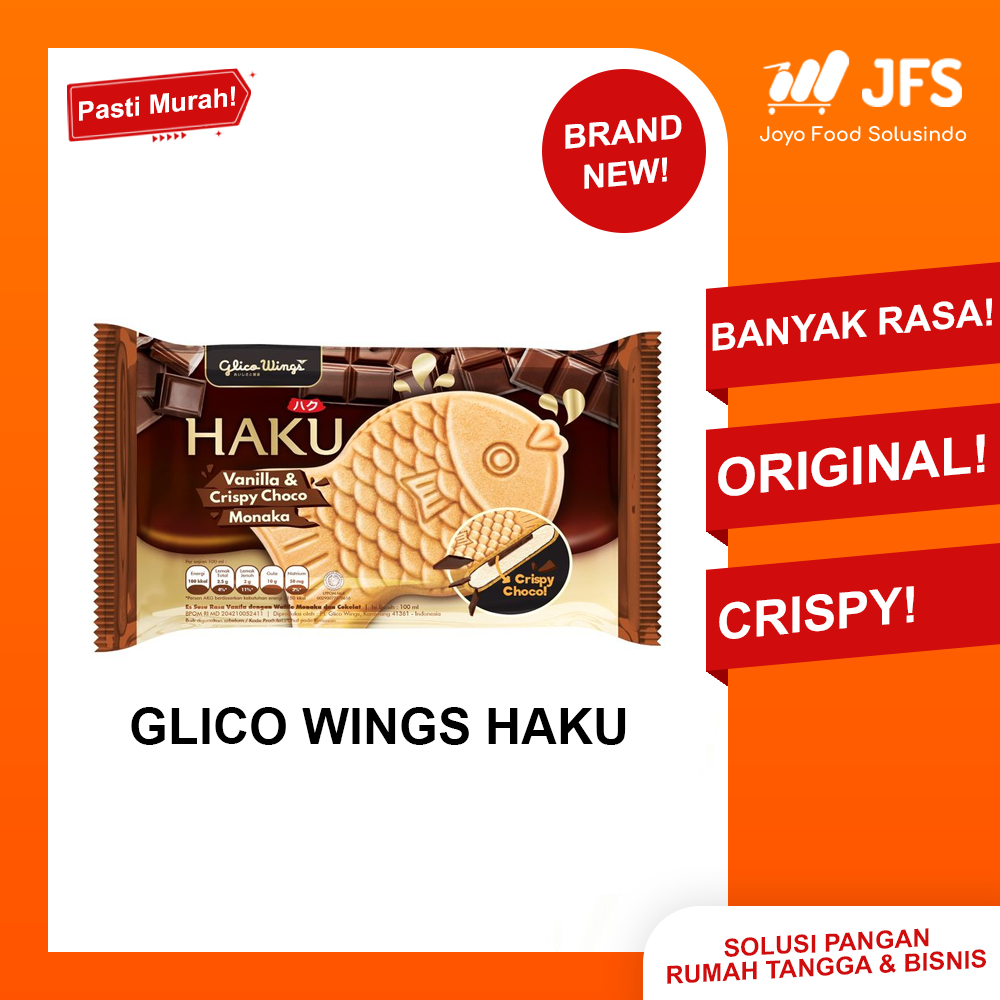 Jual Ice Cream Glico Wings Haku Monaka Es Krim Ikan Vanilla Cokelat Strawberry 100mL 180mL ...