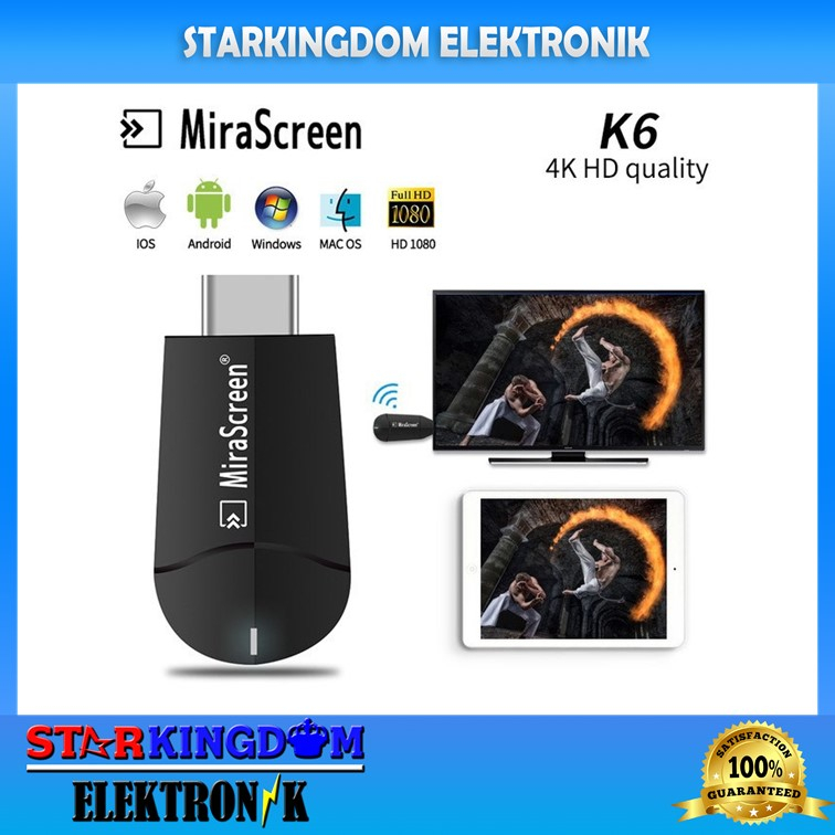 Jual MiraScreen K6 4K Miracast Wireless WiFi Mirorring HDMI Dongle HP ...