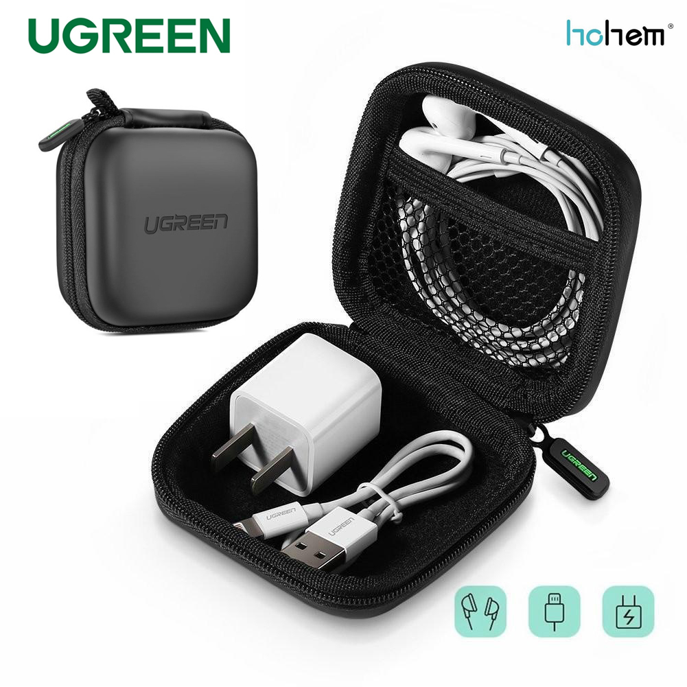 Jual UGREEN Earphone Case Pouch Black Eva Bag Tempat Headset Kabel ...