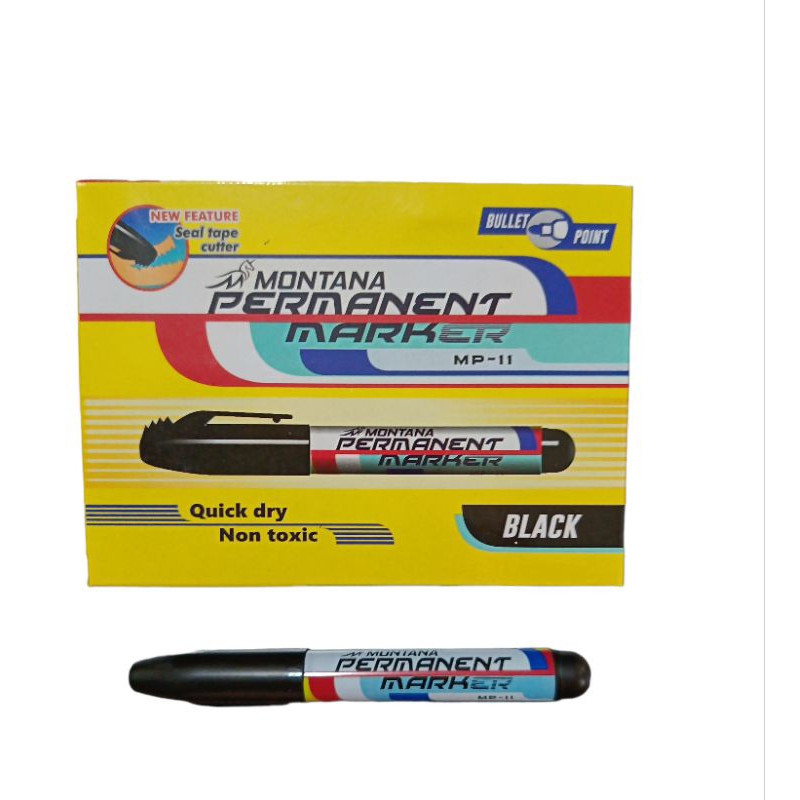 Jual SPH12-SPIDOL PERMANENT BLACK HIUTAM 12PC BOX-spidol warna hitam ...