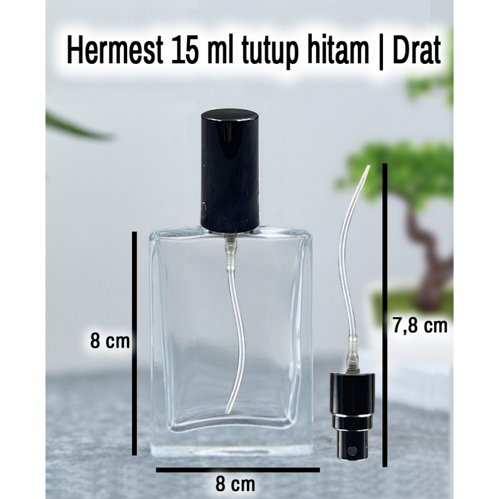 Jual Botol Parfum Hermest Drat 15ml/Silver/Hitam/Bottle Parfume ...