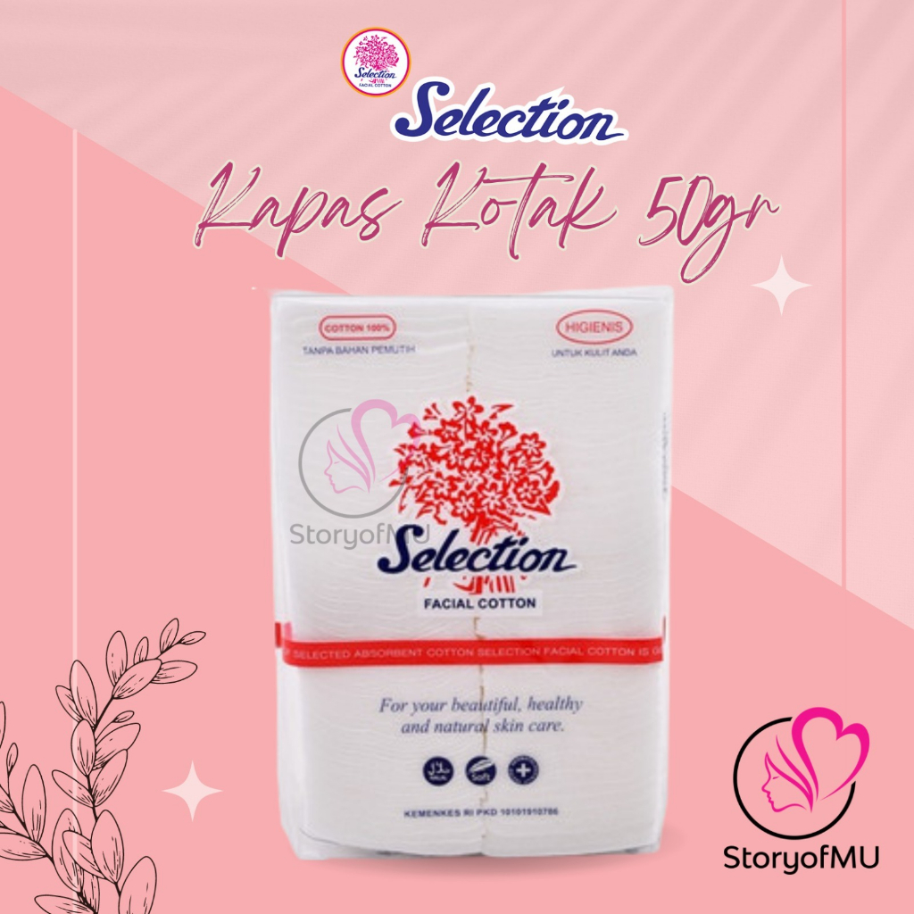 Jual KAPAS SELECTION Facial Cotton Kotak 50gr| Kapas Wajah Kecantikan ...
