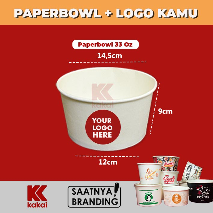 Jual CUSTOM MANGKOK KERTAS / SABLON PAPERBOWL / SABLON RICE BOWL 300ML ...