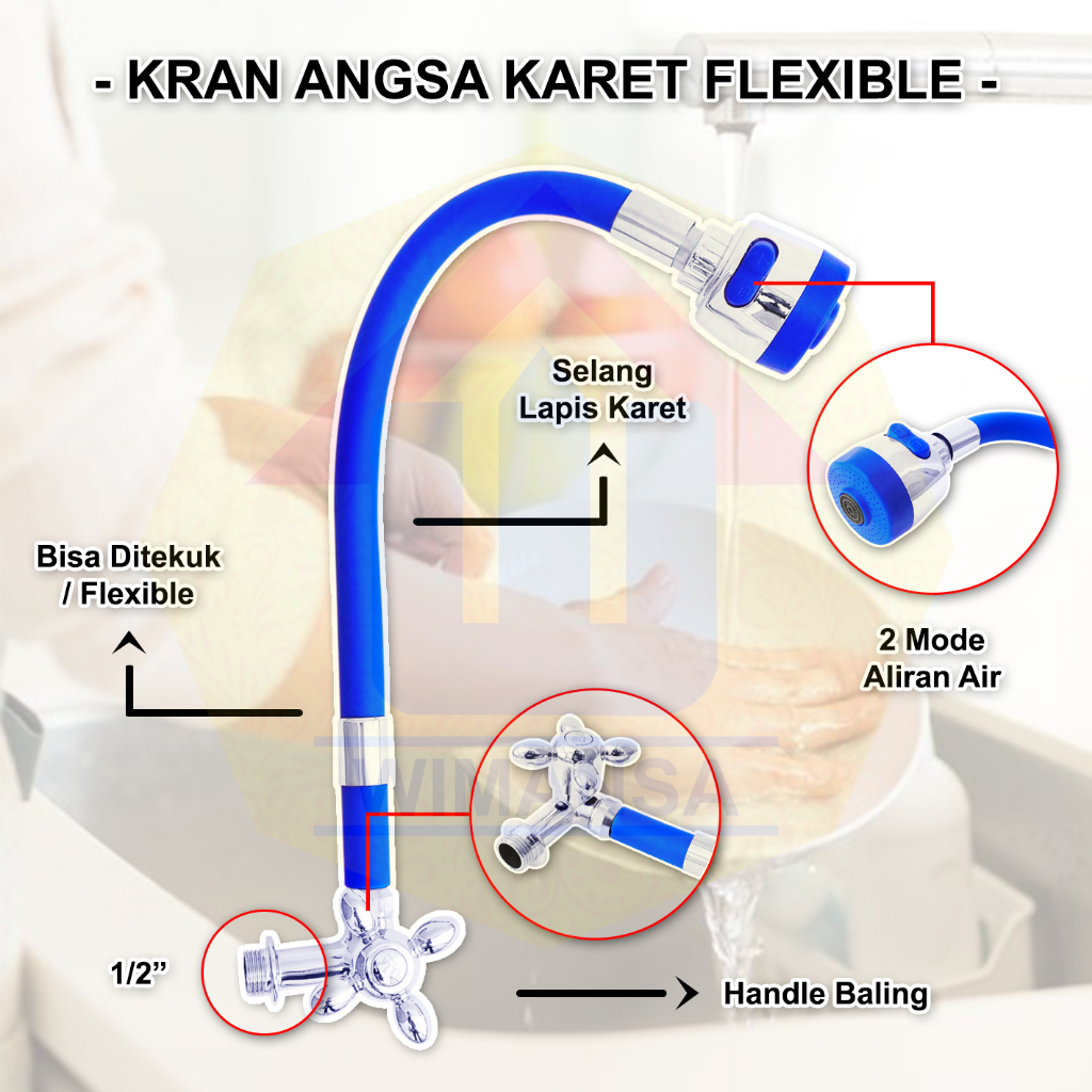 Jual KRAN ANGSA FLEXIBEL KARET FLO - KRAN ON OFF | Shopee Indonesia