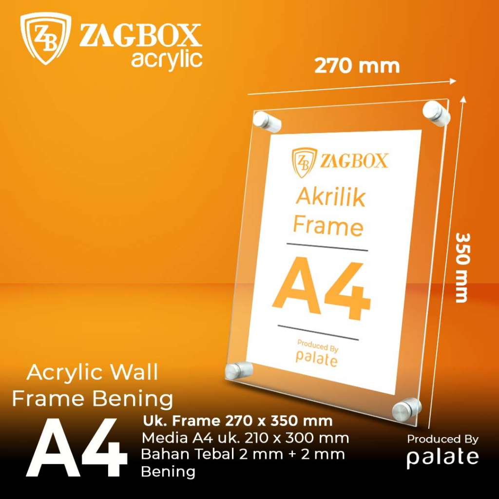 Jual AKRILIK FRAME A4 / ACRYLIC FRAME A4 2MM LANDSCAPE / PORTRAIT ...