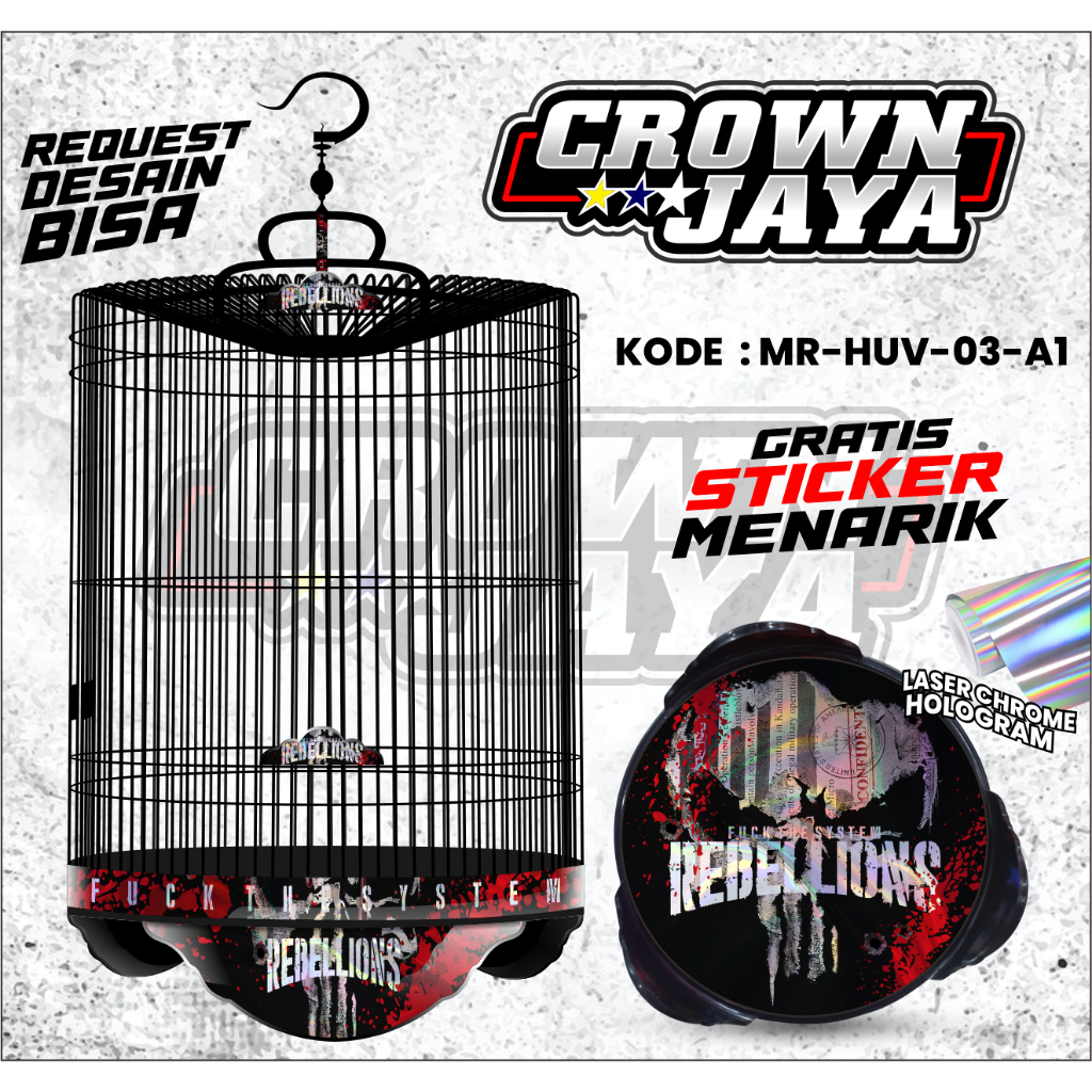 Jual Sticker Decal UV Sangkar Murai Batu Sangkar BNR - Aksesoris Decal ...