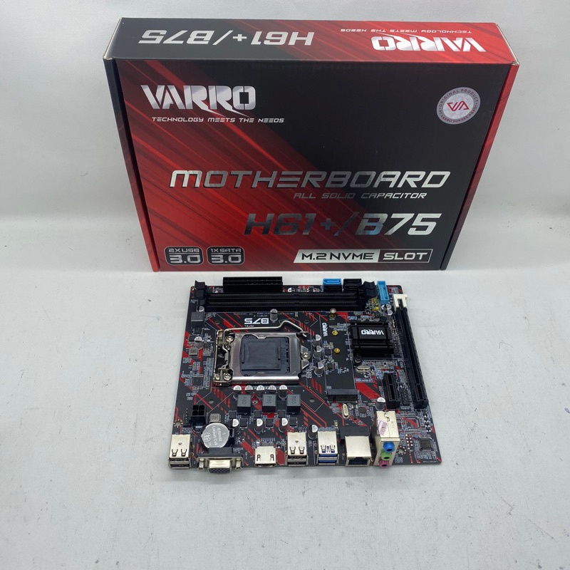 Jual MOTHERBORD VARRO H61+/B75 LGA 1155 | Shopee Indonesia