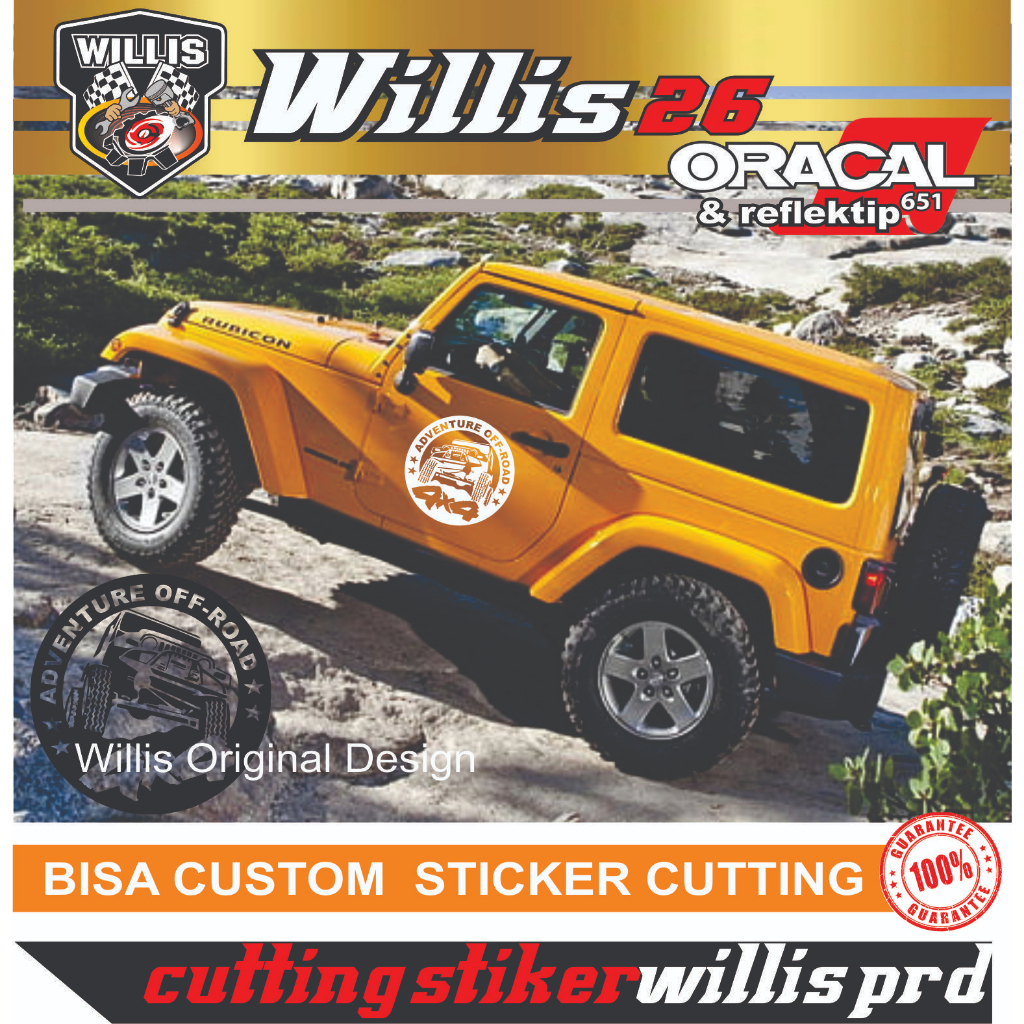 Jual Stiker cutting adventure 4x4 Sticker JEEP JIMNY RUBICON WRANGLER ...