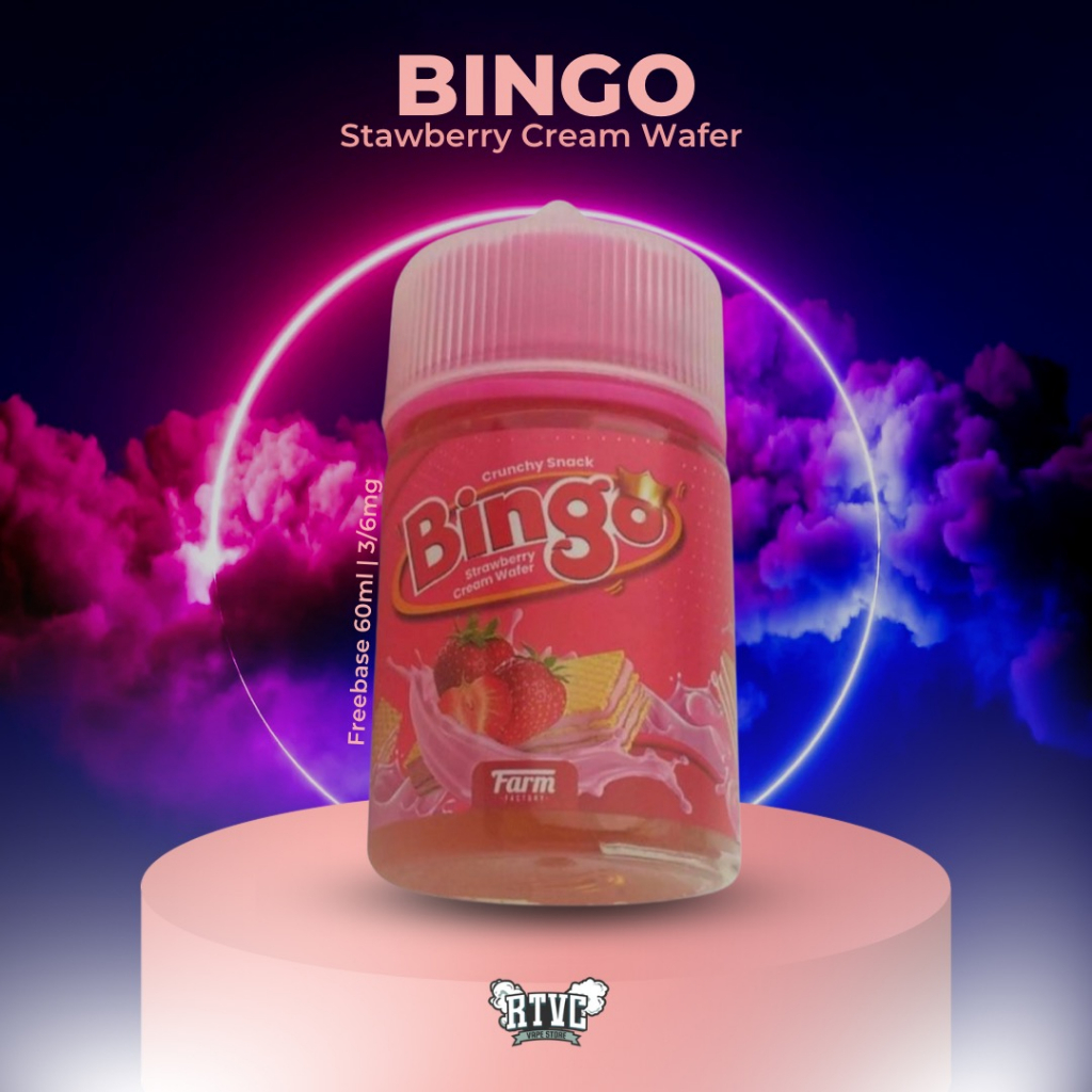 Jual BINGO Strawberry Cream Wafer 60ml by FarmFactory Liquid Freebase ...
