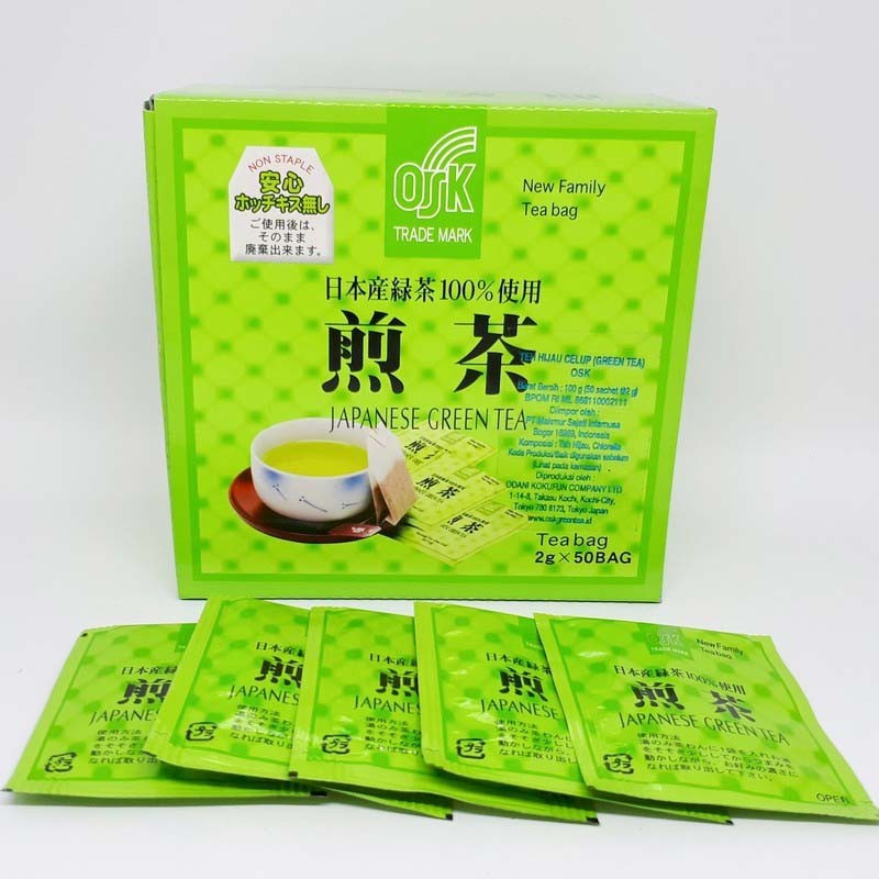 Jual OSK Japanese green tea teh hijau jepang eceran 1 sachet (2 gr) Halal MUI | Shopee Indonesia