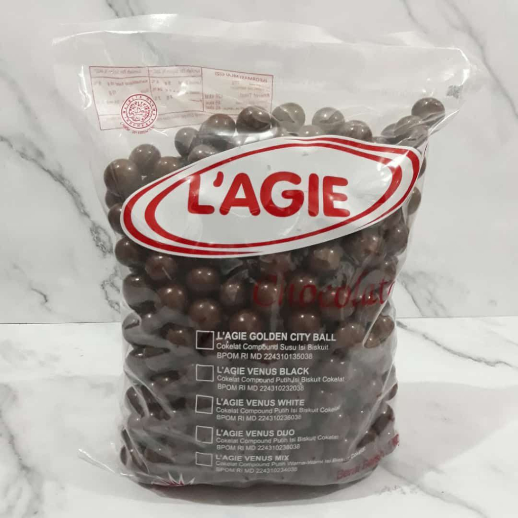 Jual Coklat Biskuit Bola Lagie Golden City Ball 1kg | Shopee Indonesia