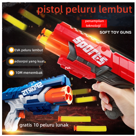 Jual MAINAN PISTOL TEMBAKAN NERF SERI SPORT MENEMBAK/SOFT TOYS GUN ...