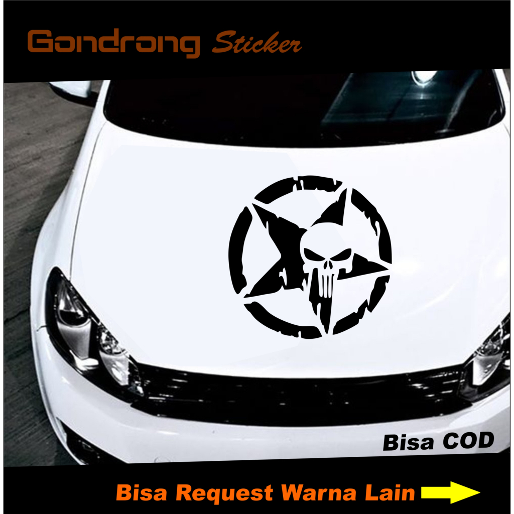 Jual stiker kap mobil tengkorak punisher army universal kap | Shopee ...
