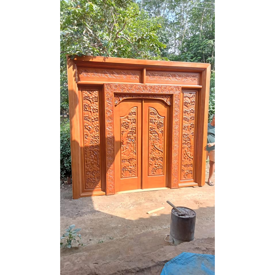 Jual pintu gebyok ukir model jati minimalis | Shopee Indonesia