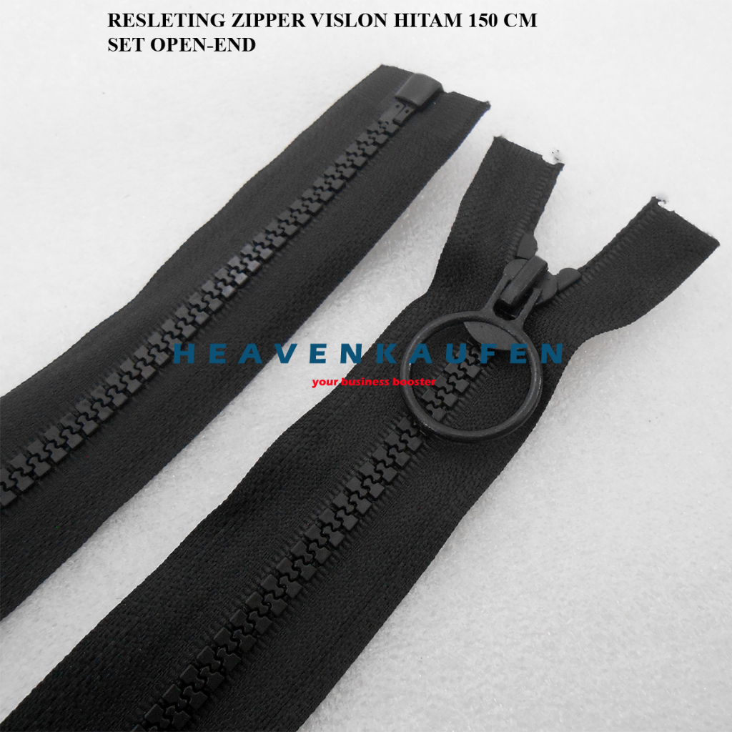 Jual Resleting Zipper Ritsleting 150 cm Type Gigi Vislon Warna Hitam ...
