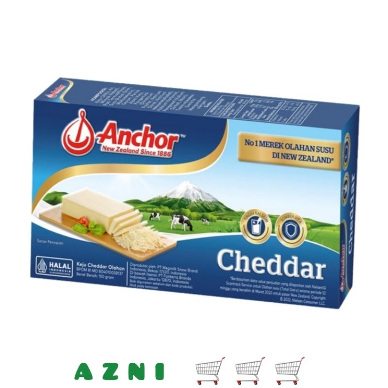 Jual Anchor Cheddar Cheese New Zealand 150gr | Shopee Indonesia