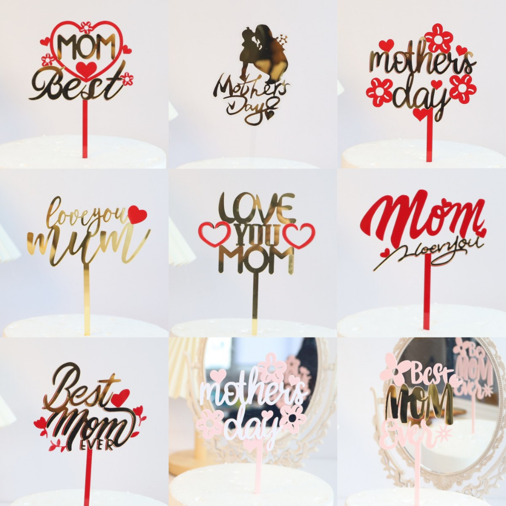 Jual Cake Topper Mom/ Happy Mother Day / Topper Selamat Hari Ibu ...