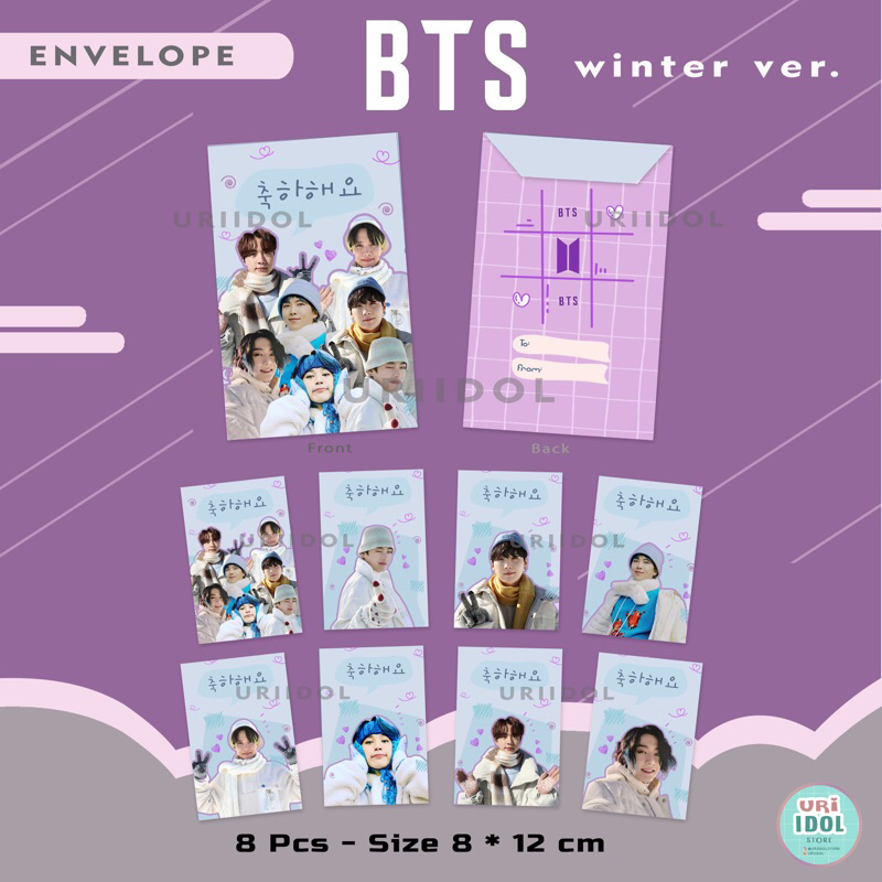 Jual Amplop BTS - 8 PCS - AMPLOP KPOP - BTS - BTS ENVELOPE - AMPLOP ...