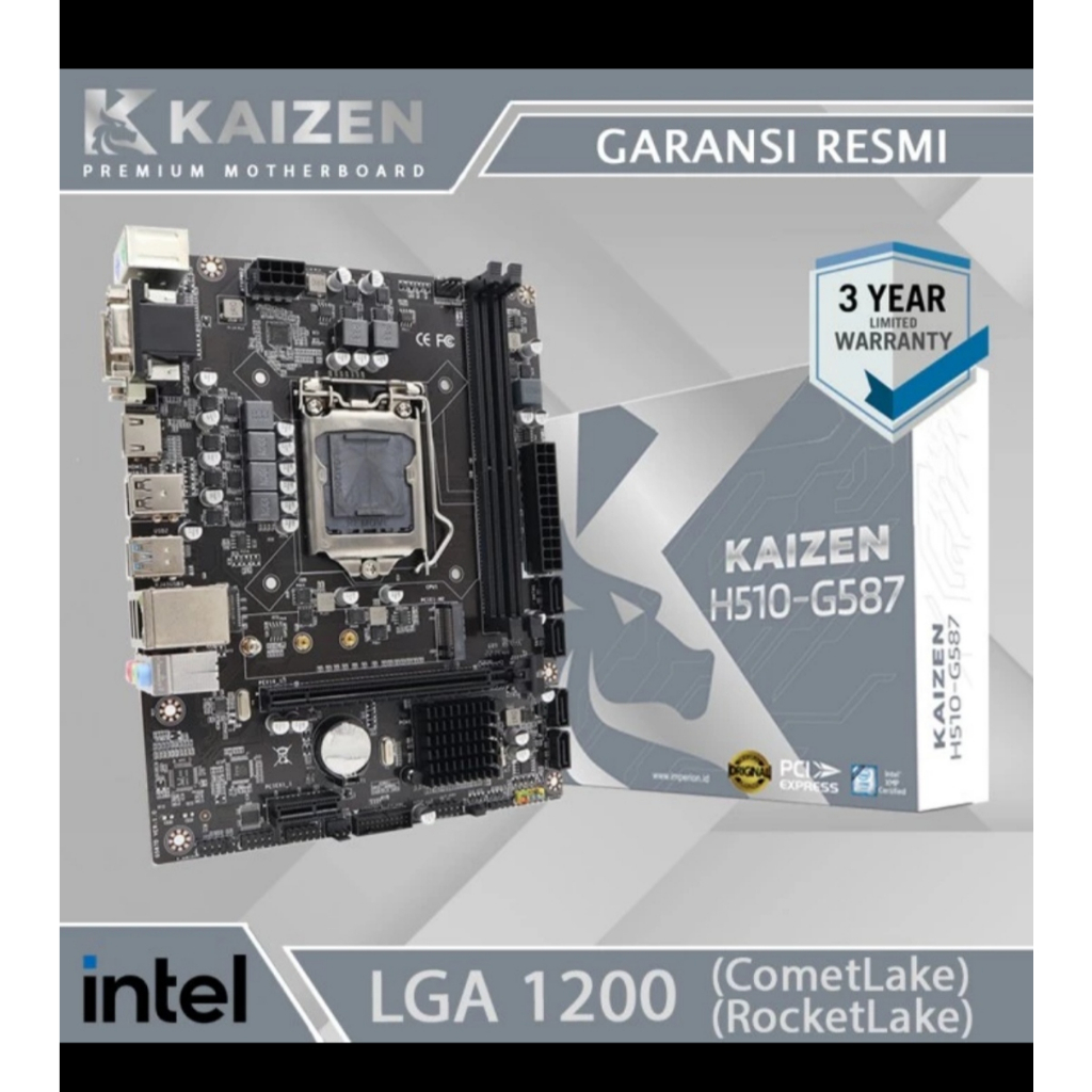 Jual MOTHERBOARD KAIZEN H510 INTEL i3 10100f RAM 8GB | Shopee Indonesia