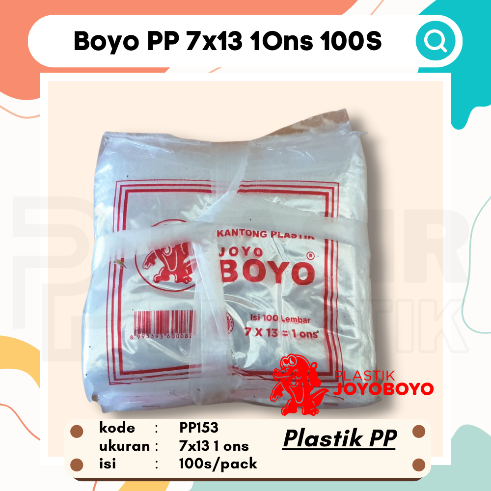 Jual Boyo PP 7x13 1Ons 100S (PP153) Kantong Plastik Bening Tebal & Kuat ...