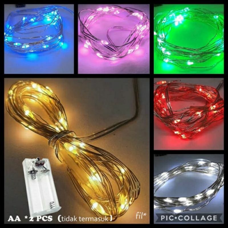 Jual Lampu hias copper wire fairy light led lamp lsmpu kawat 2m lampu ...