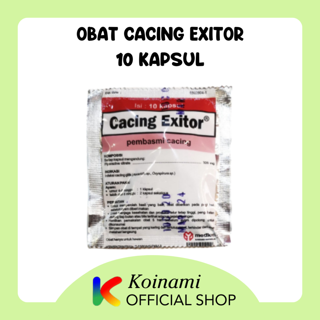 Jual OBAT CACING EXITOR 10 KAPSUL / OBAT CACING HEWAN / OBAT CACING ...