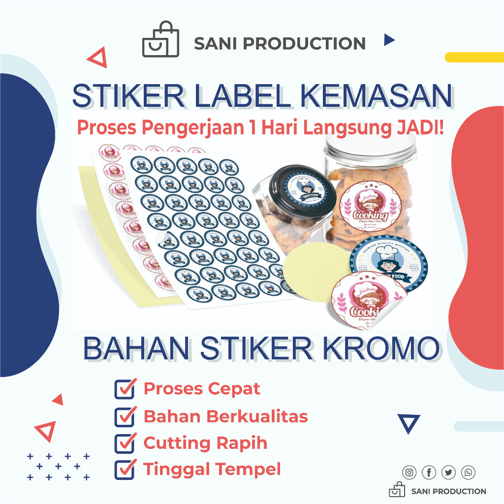 Jual CETAK STIKER KROMO A3+ Cetak Stiker Label Kromo Glossy Anti Air ...