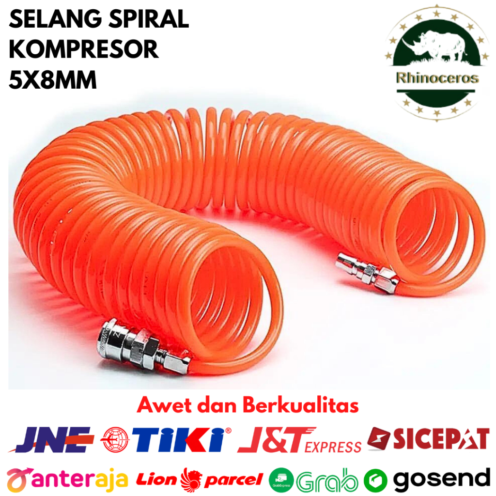 Jual Selang Angin Spiral Kompresor Selang Recoil Hose 5x8 MM | Shopee ...