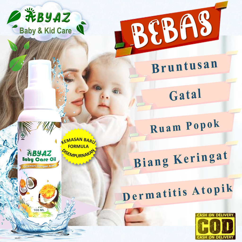 Jual ABYAZ BABY CARE OIL OBAT GATAL KULIT BRUNTUSAN BIANG KERINGAT RUAM ...
