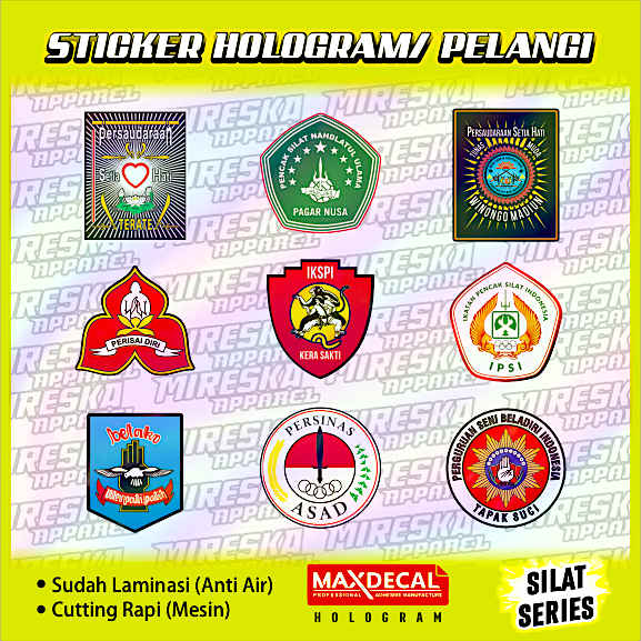 Jual Terbaru!! Stiker Viral Hologram Terlaris PENCAK SILAT Series ...