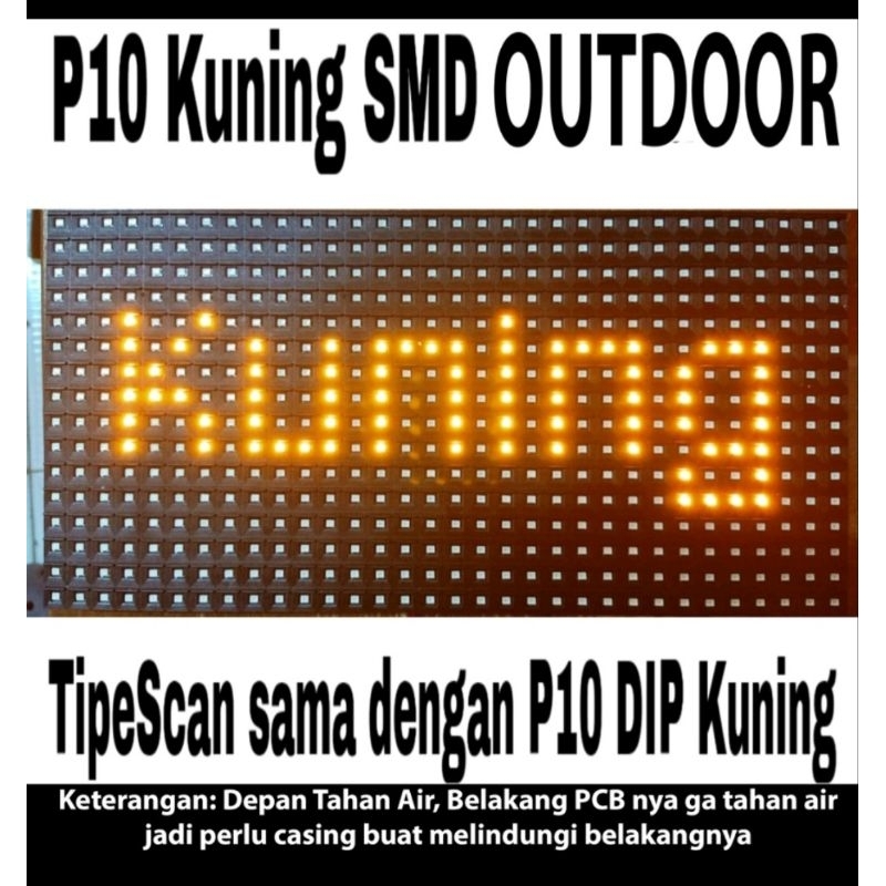 Jual led panel atau modul running text P10 smd kuning outdoor | Shopee ...