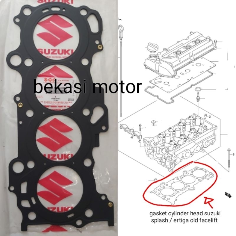 Jual 11141-77M packing gasket cylinder head suzuki splash ertiga old / ertiga facelift original ...