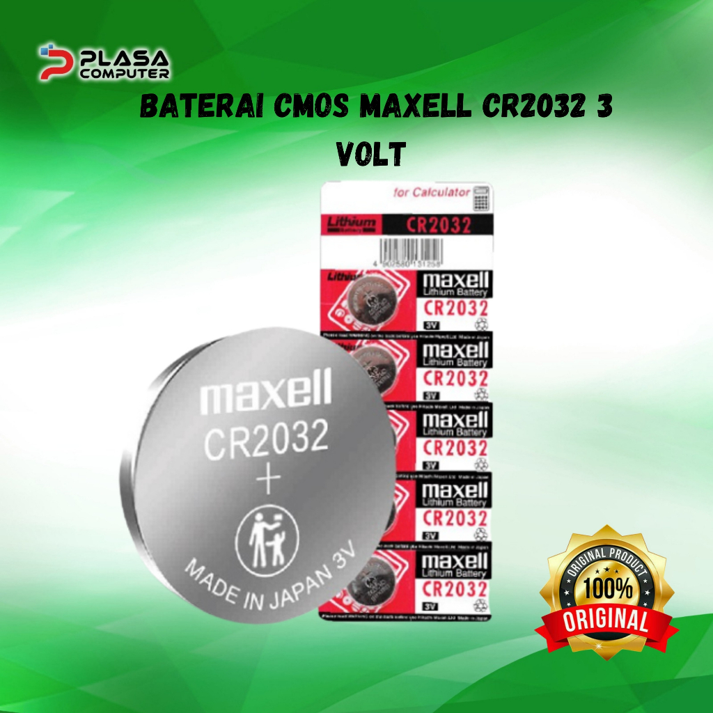 Jual Baterai CMOS / Maxell CR2032 3 Volt Coin Lithium Cell Battery ...