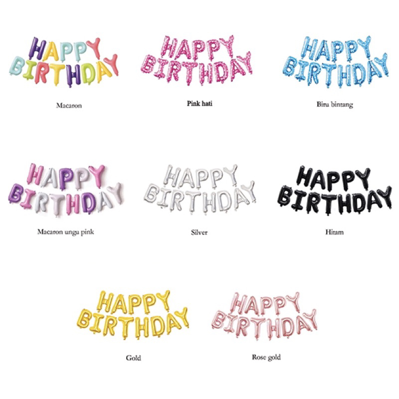 Jual Balon Foil Huruf Happy Birthday Set | Shopee Indonesia