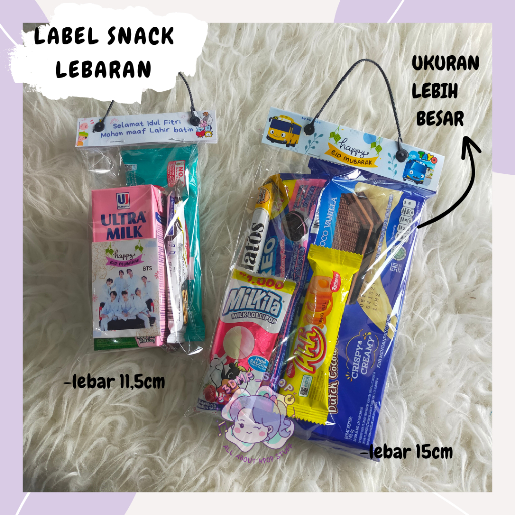 Jual BESAR UKURAN 15x24cm LEBARAN idul fitri Label snack tentengan ...